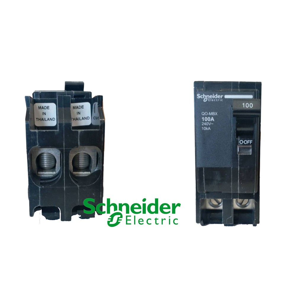 ตัวตัดกระแสไฟฟ้า เมนเซอร์กิตเบรกเกอร์ Schneider ชนิด 2 Pole 70A-100A ...