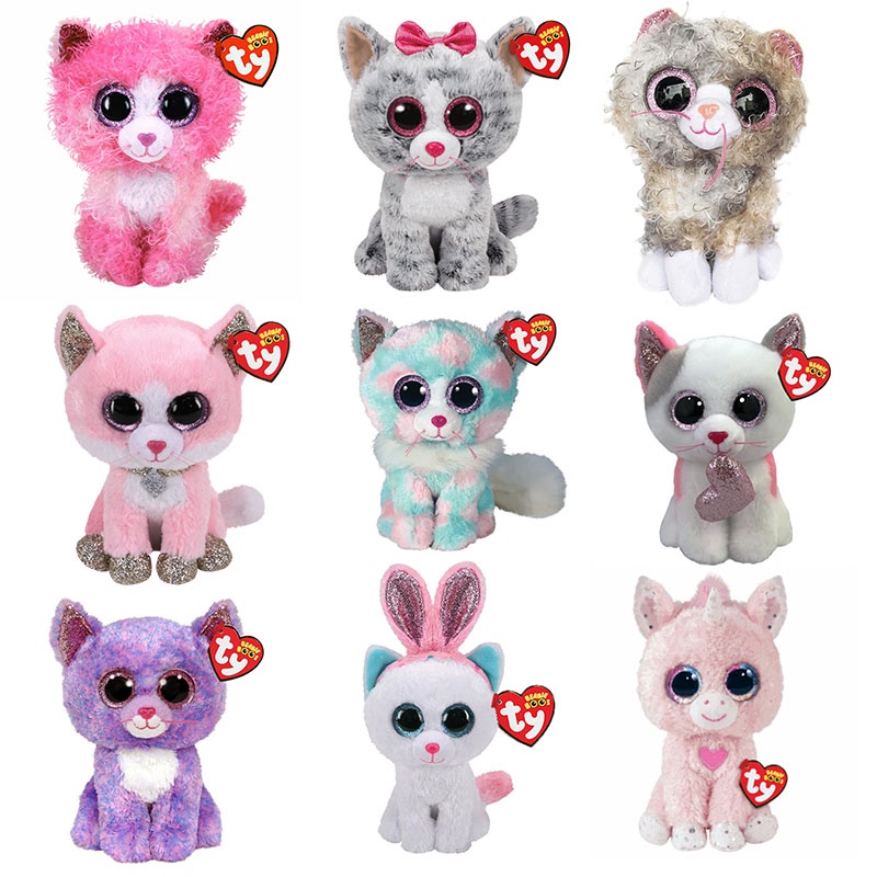 15 ซม.Ty Beanie Boos Big Eyes Cat Collections ตุ๊กตา Plush ของเล่นเด็ก ...