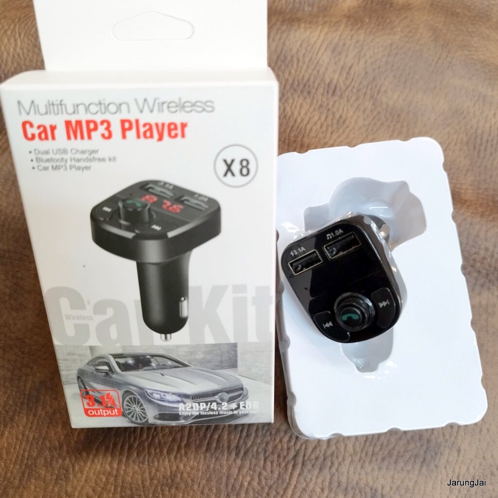 ที่เสียบ usb ฟังเพลงบนรถยนต์ wireless car mp3 player X8 ที่ชาร์จมือถือ ...