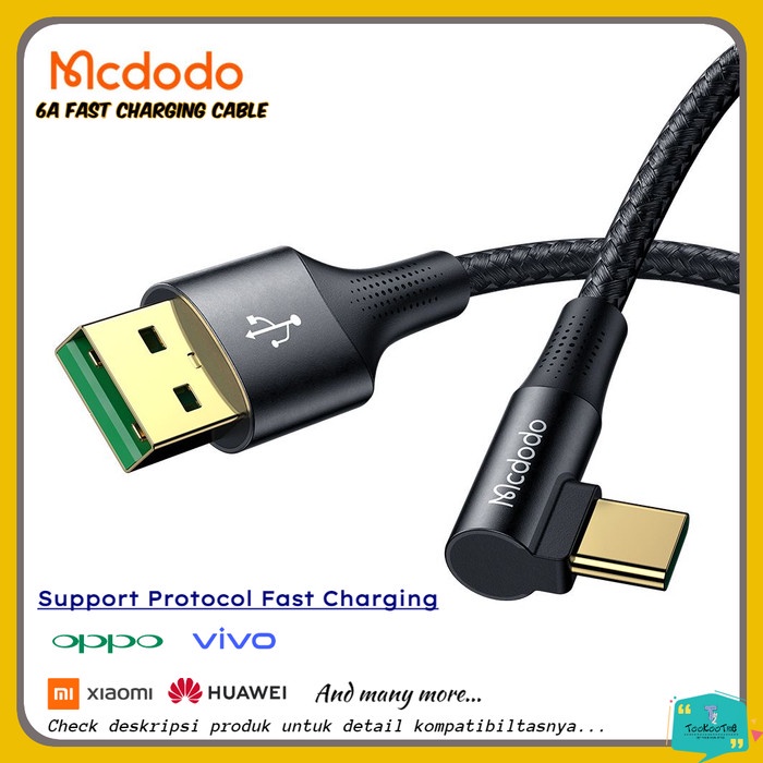 USB Type C Turbo Charge Super Vooc Fast 66W Mcdodo Gaming Data Cable ...