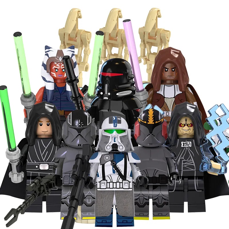 ของเล่นตัวต่อฟิกเกอร์ Space Wars Ahsoka Mace Windu Luke Skywalker with ...