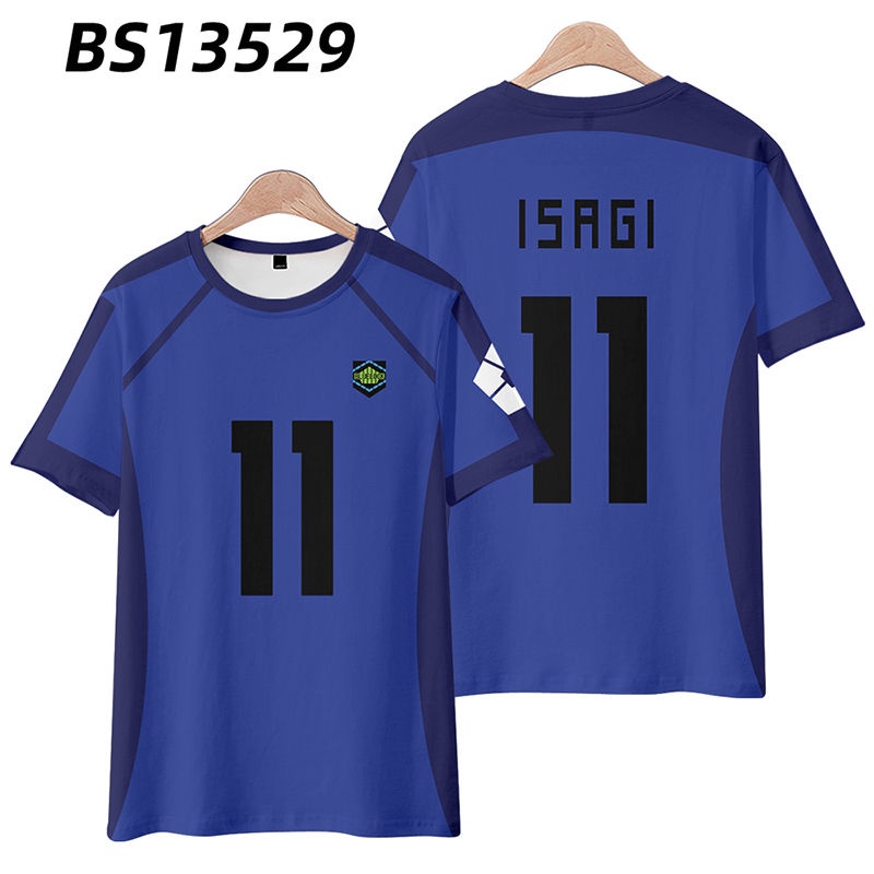 เสื้อยืดแขนสั้นลําลอง พิมพ์ลายอนิเมะ Sam Blue Lock 3D ทรงหลวม ขนาดใหญ่ ...