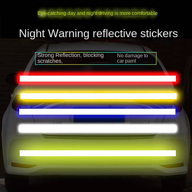 Car Reflective Stickers Safety Warning Anti-Collision Tail Box Stickers ...