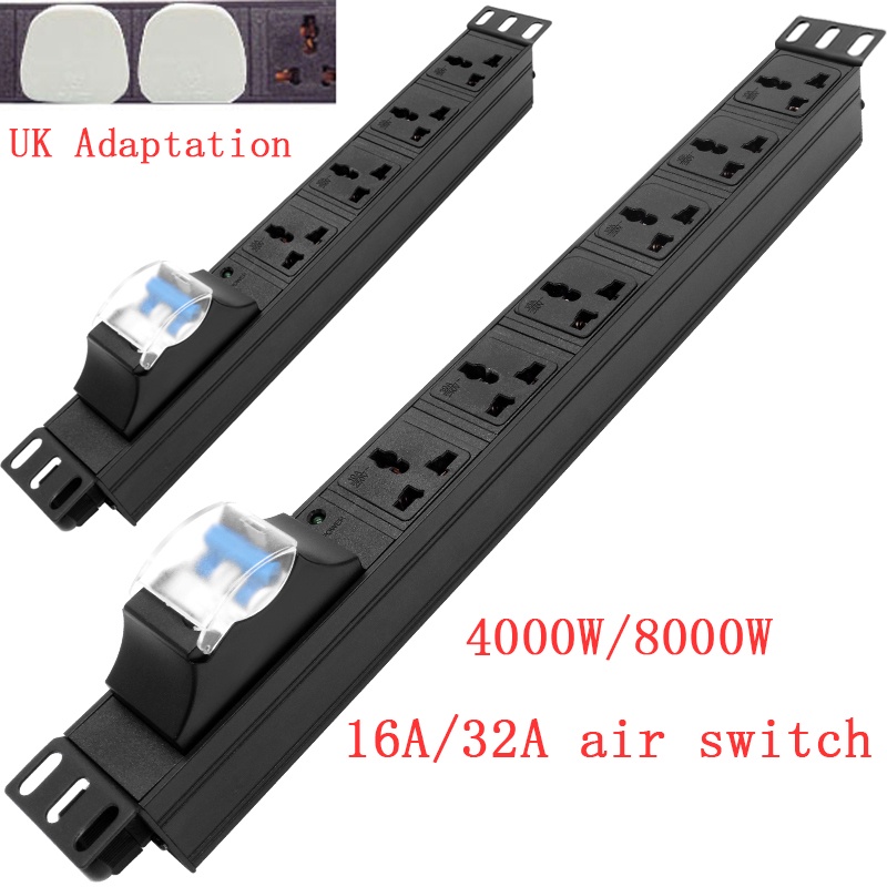 Pdu Power Distribution Unit 2-19 Ways Universal Outlet Socket 16A/32A 4000/8000W Air Switch ...