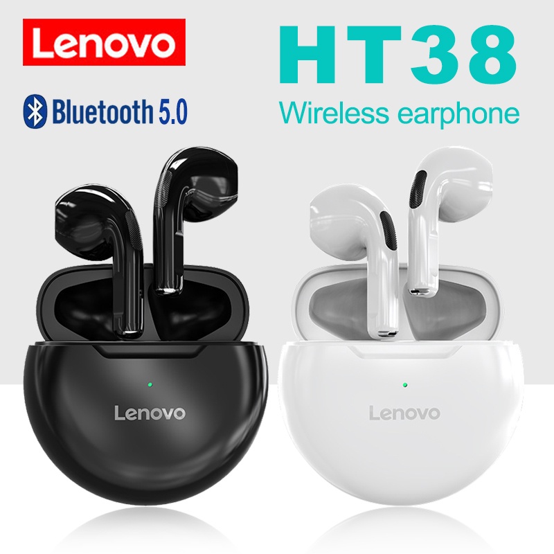 Lenovo HT38 TWS ชุดหูฟังบลูทูธไร้สาย พร้อมไมโครโฟน เสียงเบสดี สําหรับ ...