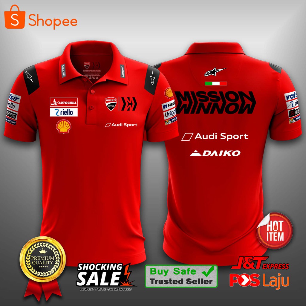 Duisui MotoGP2023 เสื้อโปโล ทีมดูคาติ สีแดง | Shopee Thailand