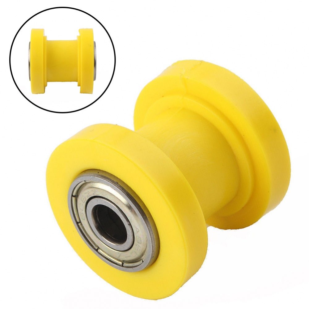 8mm Chain Roller Slide Tensioner Guide Wheel Bicycle Motor Yellow Dirt ...