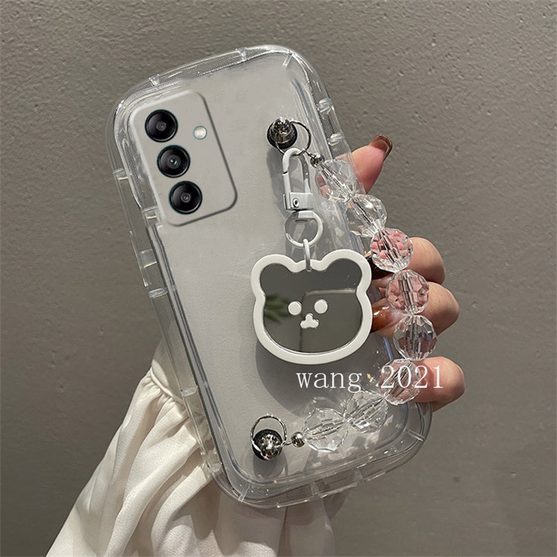 Phone Case เคส Samsung Galaxy A54 A34 A24 A14 LTE 4G 5G Hot Deals Transparent Mirror Bear ...