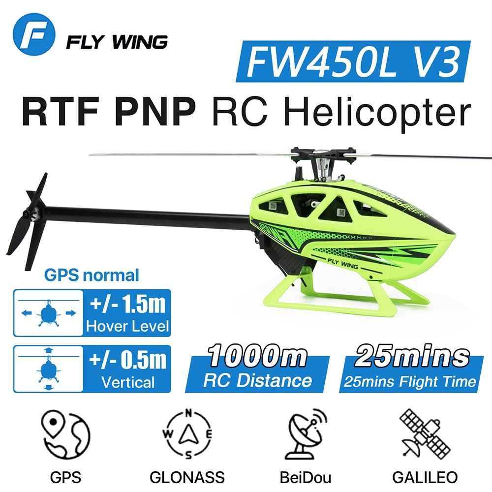 Fly WING เฮลิคอปเตอร์บังคับวิทยุ FW450 V3 6CH 3D GPS พร้อมระบบควบคุมการบิน H1 RTF PNP FW450L V3 ...