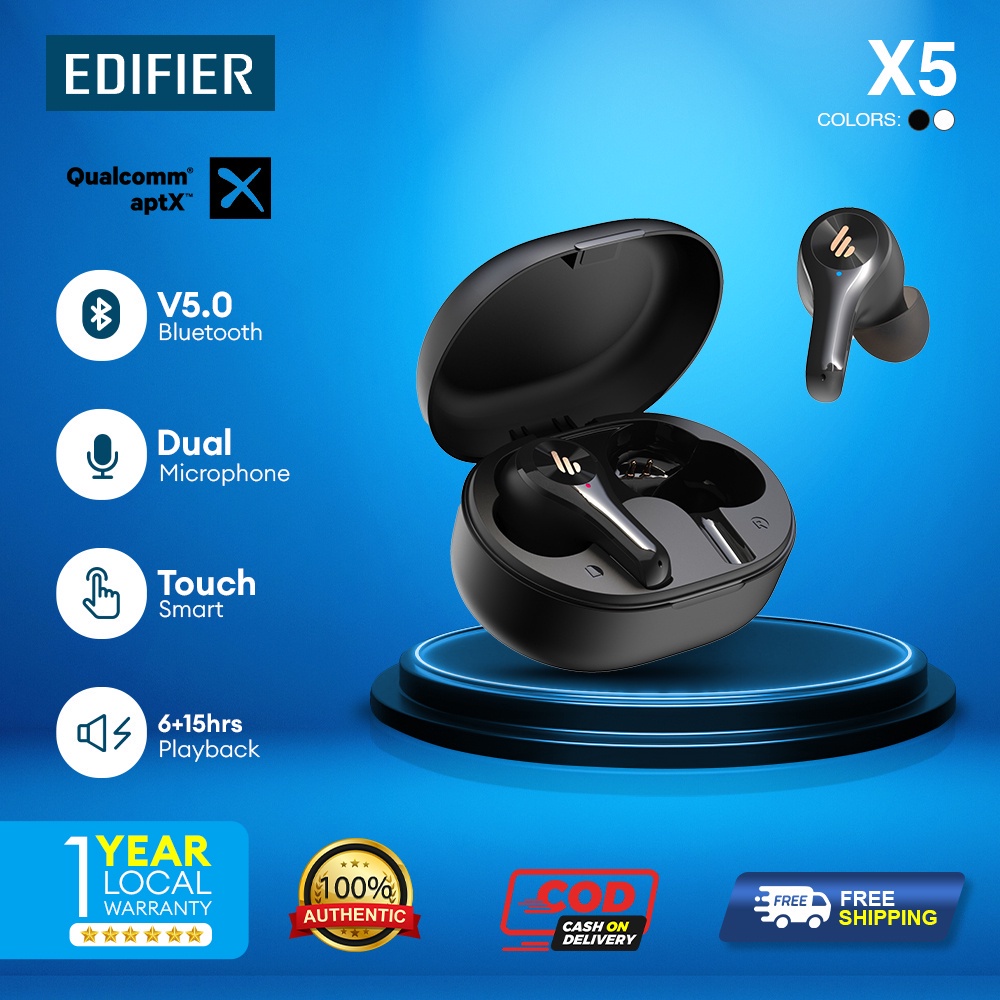 SALE!!Edifier X5 V5.0 Dual Microphone Smart Touch / Edifier X6 V5.0 True Wireless Bluetooth ...