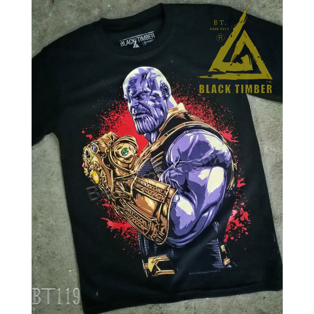 BT 119 Thanos Endgame เสื้อยืด สีดำ BT Black Timber T-Shirt ผ้าคอตตอน สกรีนลายแน่น S M L XL XXL ...