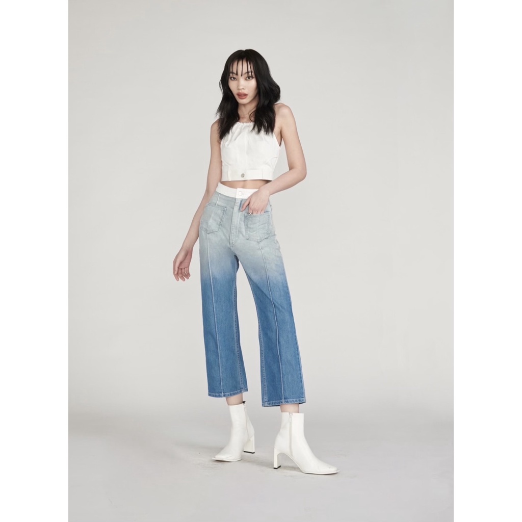 Merge Official - Cropped Jeans 08 2 Colors (พร้อมส่ง) กางเกงยีนส์เอวสูง ...