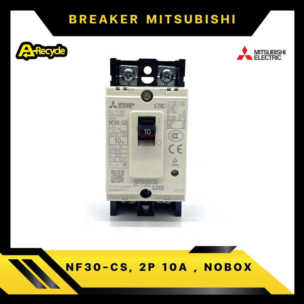 MITSUBISHI NF30-CS 2P 10A, BREAKER Nobox เบรกเกอร์ มิตซูบิชิ | Shopee Thailand