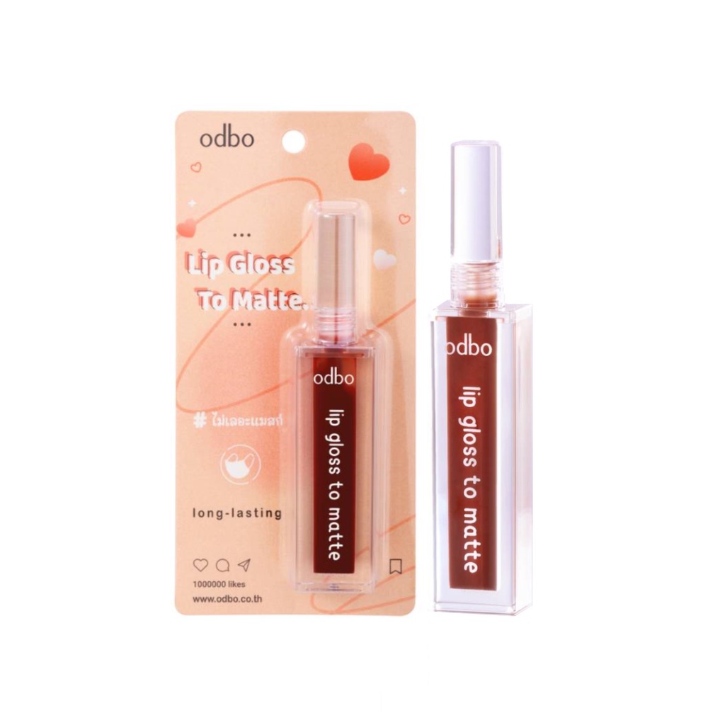 Odbo Lip Gloss To Matte 3.5g. OD5006 โอดีบีโอ ลิป กลอส ทู แมท ลิปจุ่ม ลิปกลอส | Shopee Thailand