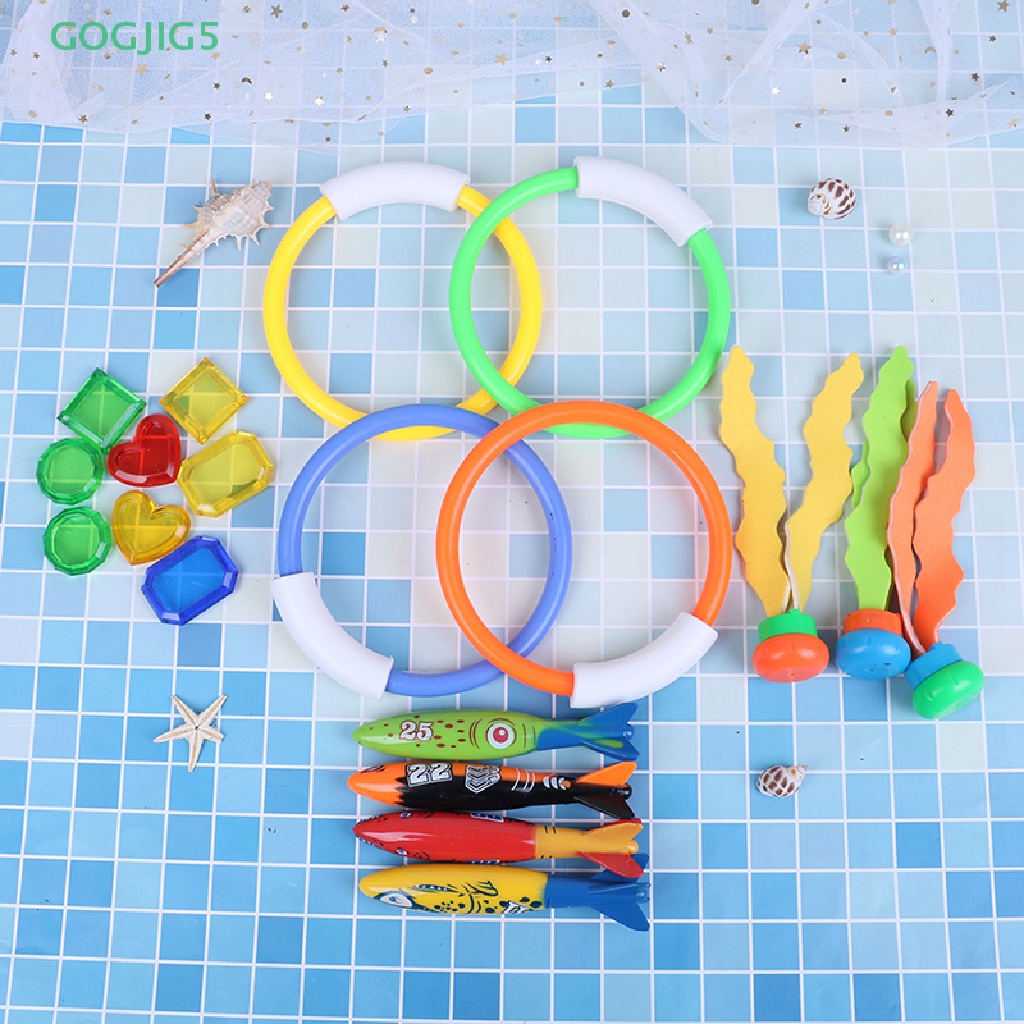 [GOGJIG5] 19pcs Swimming Pool Throwing Diving Toys Underwater Rings ...