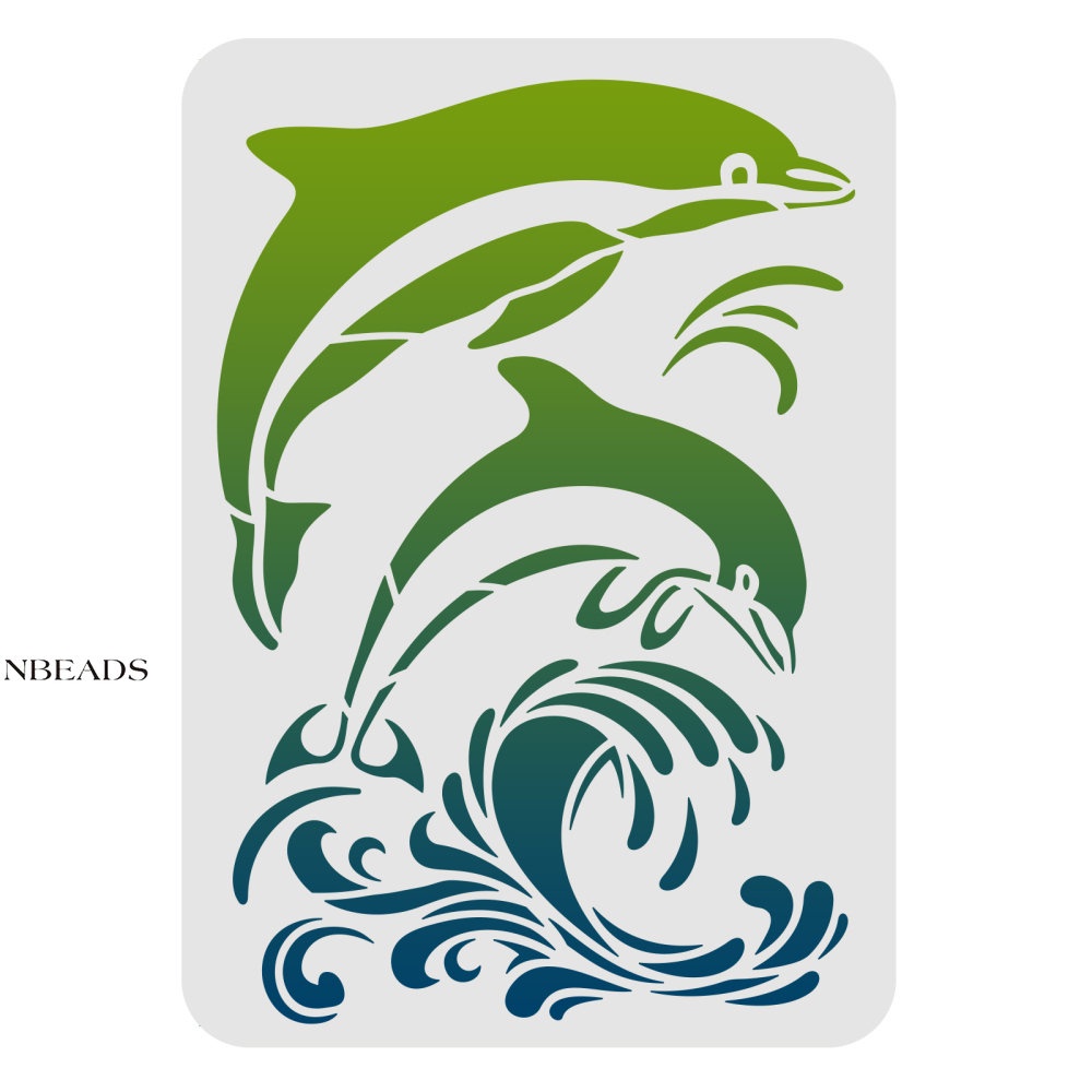 1pc Dolphins Stencil 29.7x21cm Dolphin Mural Stencil Sea Ocean ...