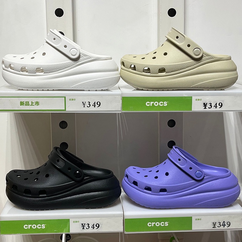cross แท้ croc crush Clog 8 สี รองเท้าเสริมส้นผู้หญิง รองเท้าชายหาด ส้น ...