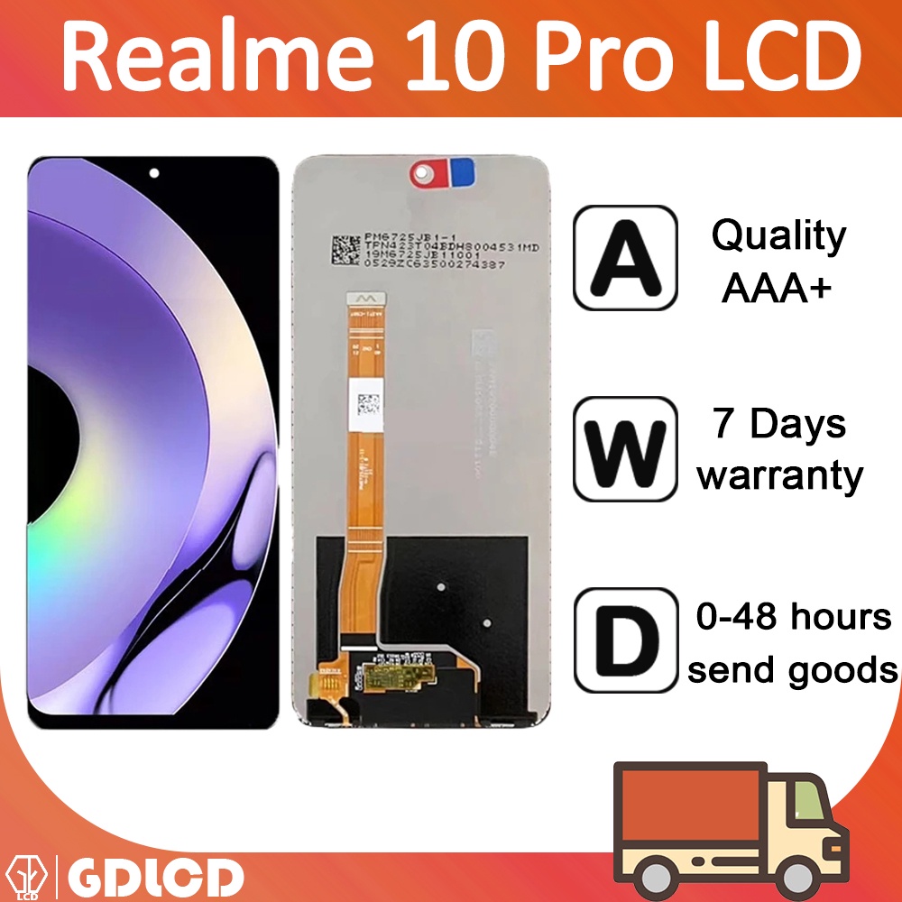 อะไหล่หน้าจอสัมผัสดิจิทัล LCD แบบเปลี่ยน สําหรับ OPPO Realme 10 Pro 5G ...