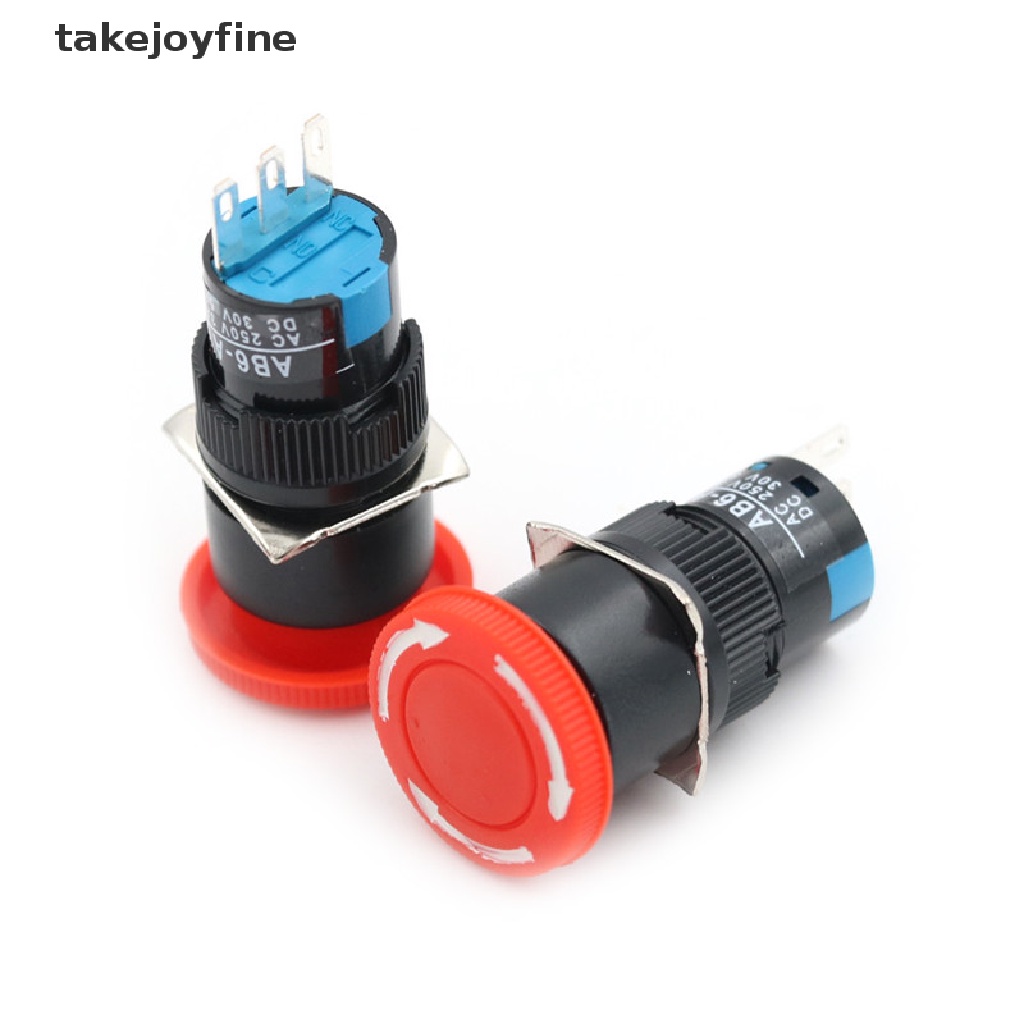 TFTH 2PCS 16mm Cutout Twist Release Emergency Stop Mushroom Push Button Switch Vary | Shopee ...