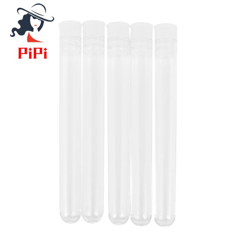 100Pcs Clear Plastic Test Tube with Cap 12X100mm U-Shaped Bottom Long ...