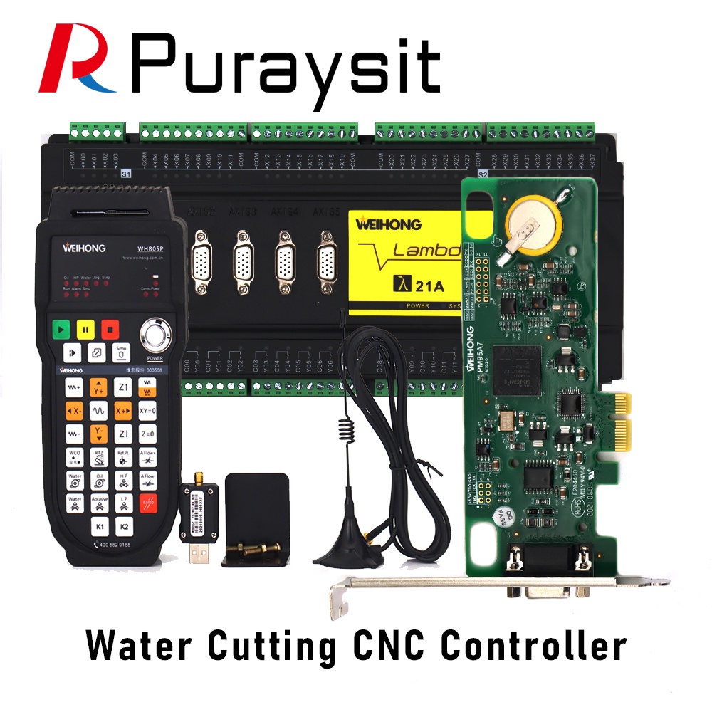 Yth YTH WEIHONG ตัวควบคุมตัดน้ํา CNC 4axis PM95A7+Lambda21A+ ล้อมือไร้สาย CNC WHB05P สําหรับตัด ...