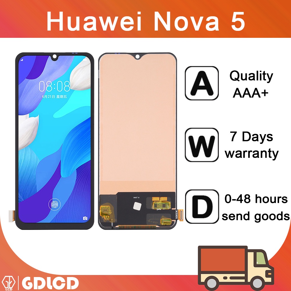อะไหล่หน้าจอสัมผัสดิจิทัล LCD แบบเปลี่ยน สําหรับ Huawei Nova 5 Nova 5 PRO | Shopee Thailand