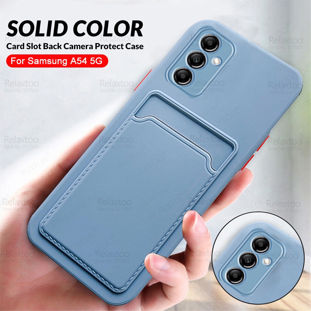 เคสซิลิโคนนิ่ม พร้อมกระเป๋าสตางค์ ป้องกันกล้อง สําหรับ Samsung A54 ...