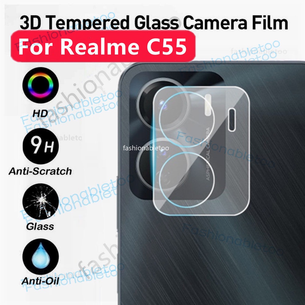 ฟิล์มกระจกนิรภัยกันรอยเลนส์กล้อง 3D สําหรับ Realme C55 Nfc C 55 ...