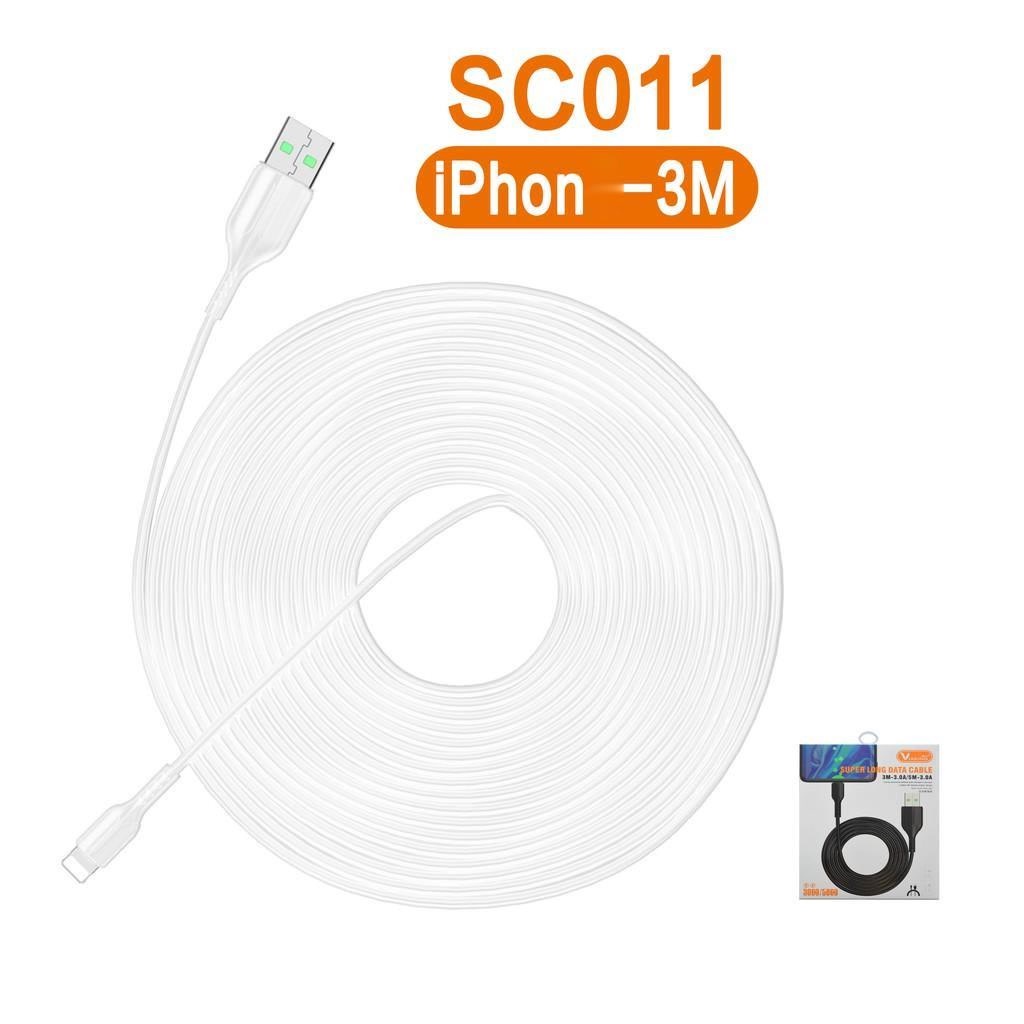 สายชาร์จ VIAKING รุ่น SC011 กระแสไฟชาร์จ 5V 3A รองรับการ ชาร์จเร็ว สายยาว 3เมตร 5เมตร สายชาร์จ ...