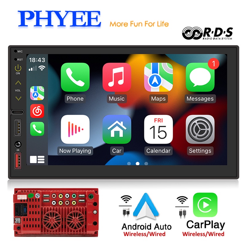 เครื่องเล่นมัลติมีเดีย MP5 บลูทูธไร้สาย 2 Din แฮนด์ฟรี USB สําหรับ ...