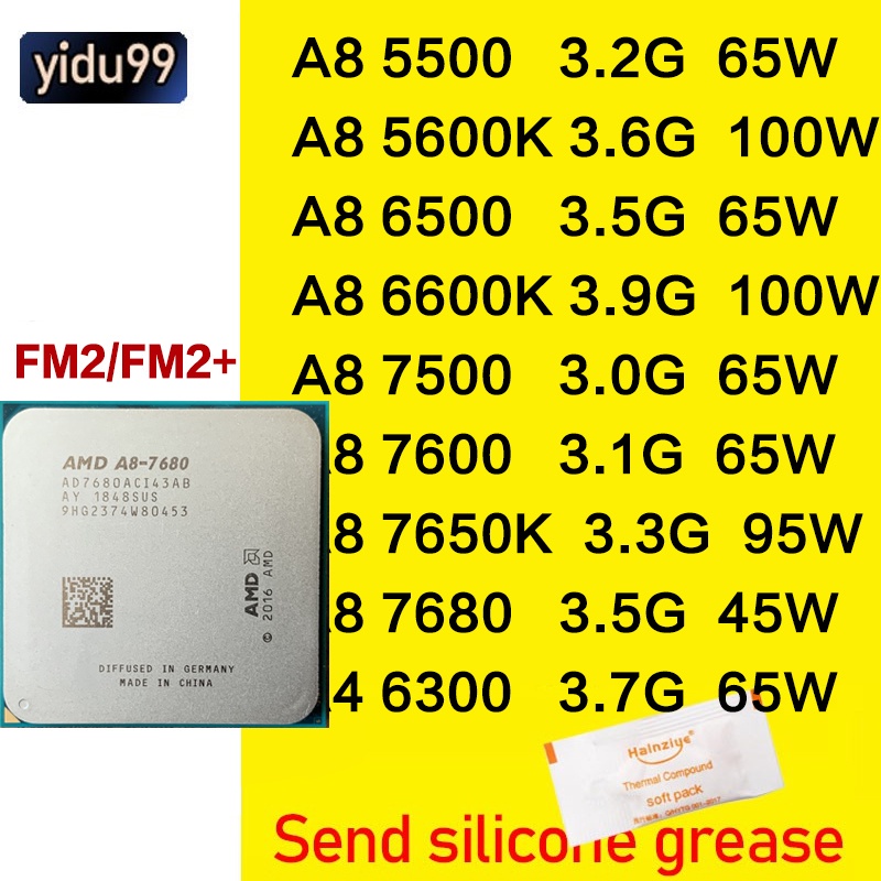 ชุดหน้าจอแสดงผล CPU FM2 AMD A8-5500 A8-5600K A8-6500 A8-7650k A8-6600K ...
