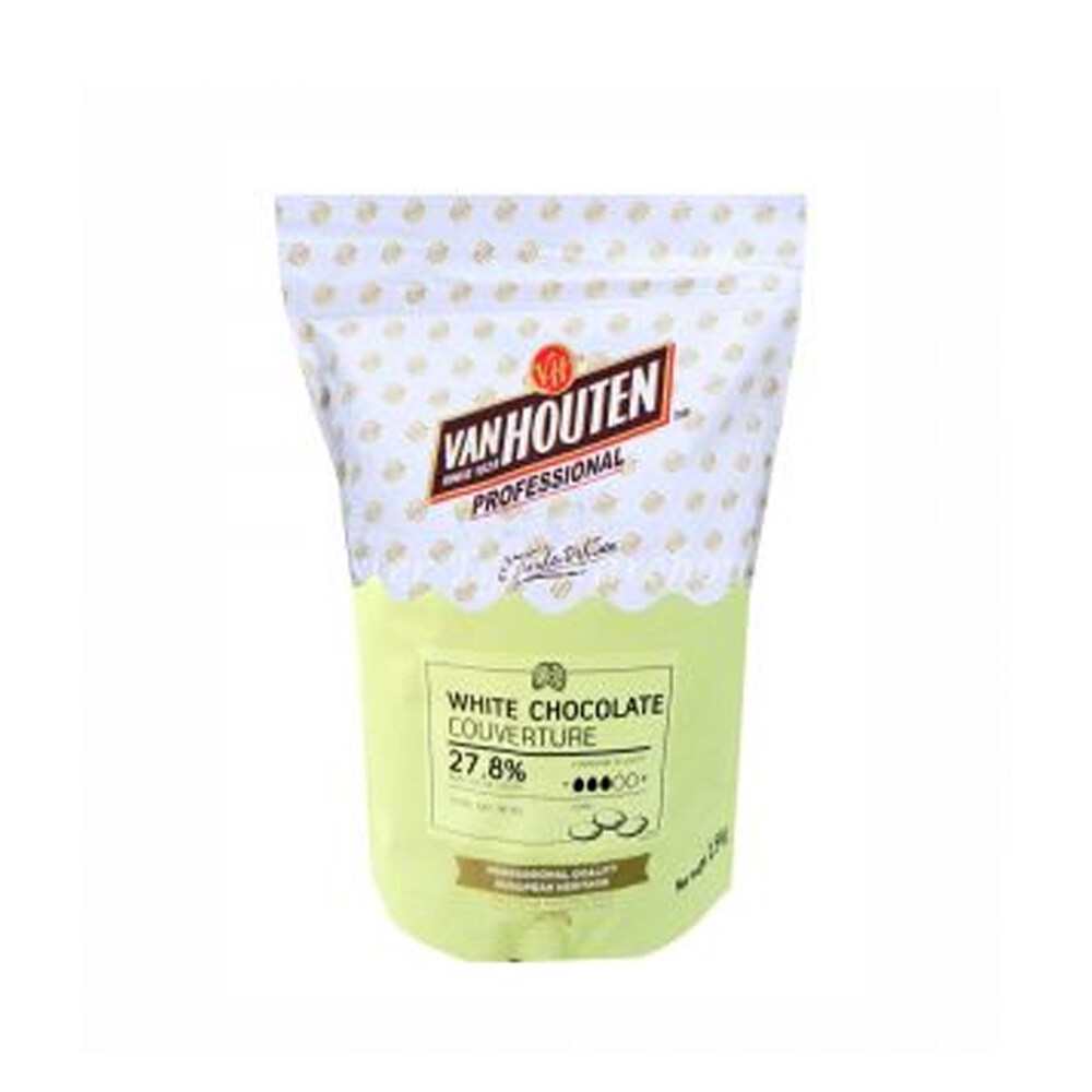 Van Houten White Chocolate 27.8% แวนฮูเต็น ไวท์ช็อคโกแลต คูเวอร์เจอร์ ขนาด 1.5 kg | Shopee Thailand