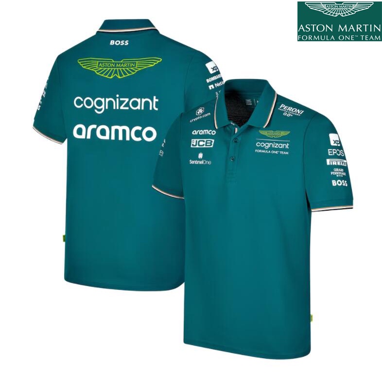 2023 ใหม่ล่าสุด Aston Martin Aramco Cognizant Team POLO เสื้อ + F1 ...
