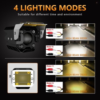 ไฟสปอตไลท์ LED 9000LM 90W 6000K 4 โหมด สําหรับรถจักรยานยนต์ 2 ชิ้น ...