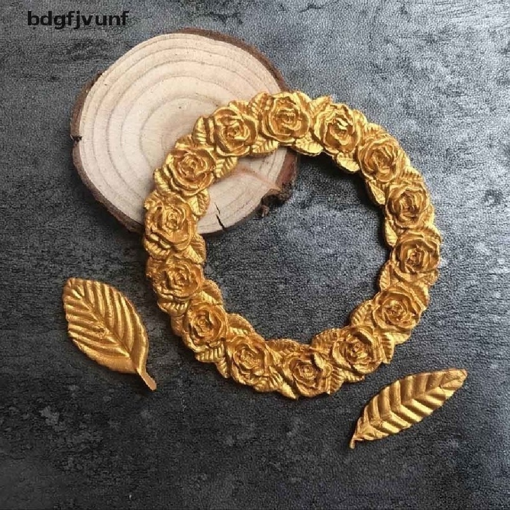 BDGF 1PC Rosette ใบแม่พิมพ์ซิลิโคนเค้ก Diy ช็อกโกแลตแม่พิมพ์น้ําตาล ...