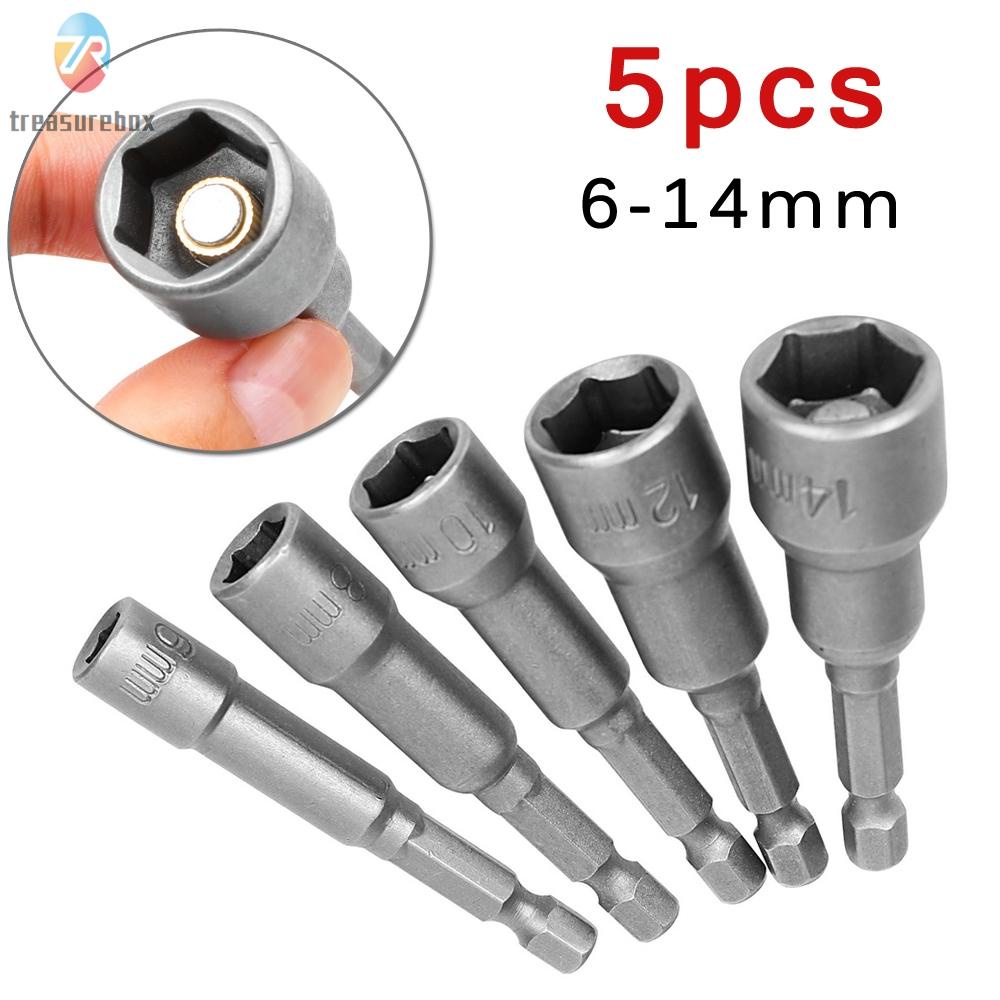⭐ BIG DISCOUNTS ⭐ 5PCS/set 6-14mm Magnetic Socket Adapter Electric ...