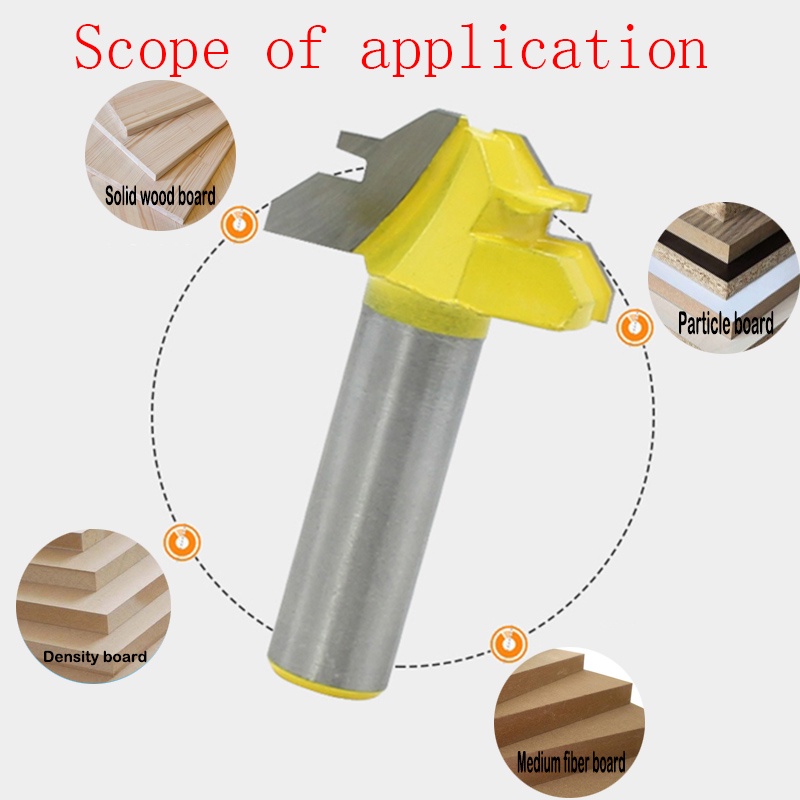 45 องศาล็อค Miter Router Bit Joint Tenon Chisel งานไม้เครื่องตัด ...