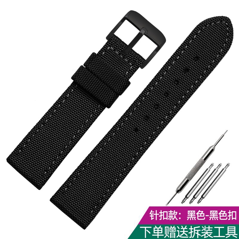 สายนาฬิกาข้อมือไนล่อน ผ้าแคนวาส สีฟ้า สไตล์ตะวันตก สําหรับ Western Iron ...