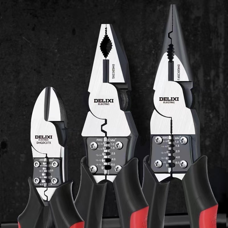 DELIXI คีมอเนกประสงค์ 9 นิ้ว CR-V 5in1 คีมตัดสายไฟ คีมปอกสายไฟ คีมย้ำหางปลา คีม คีมสายไฟ คีมตัด ...