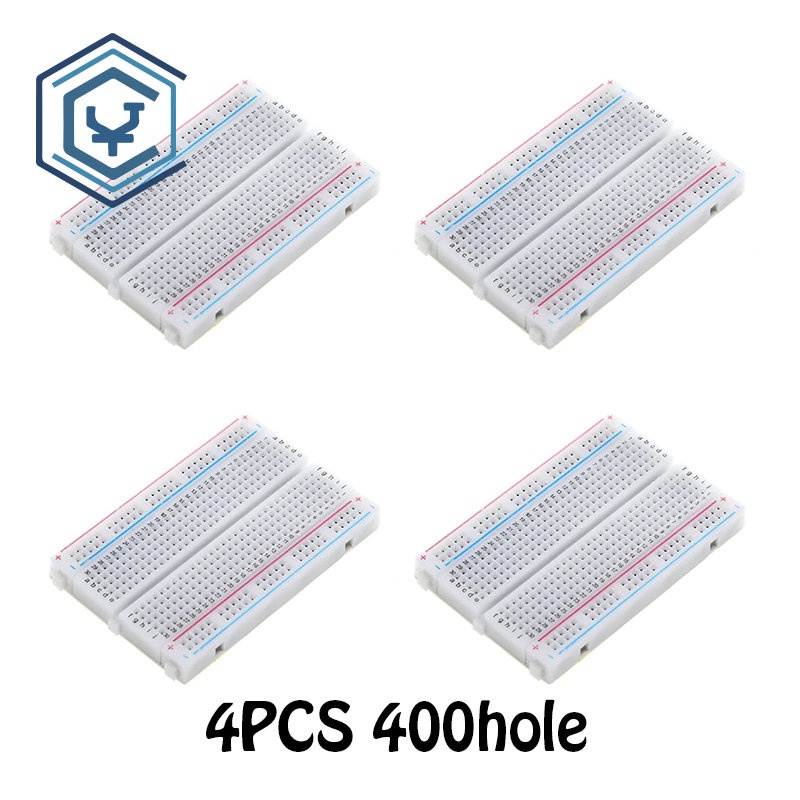 4PCS 400 Tie Points Solderless 8.5CM x 5.5CM PCB Breadboard Mini ...