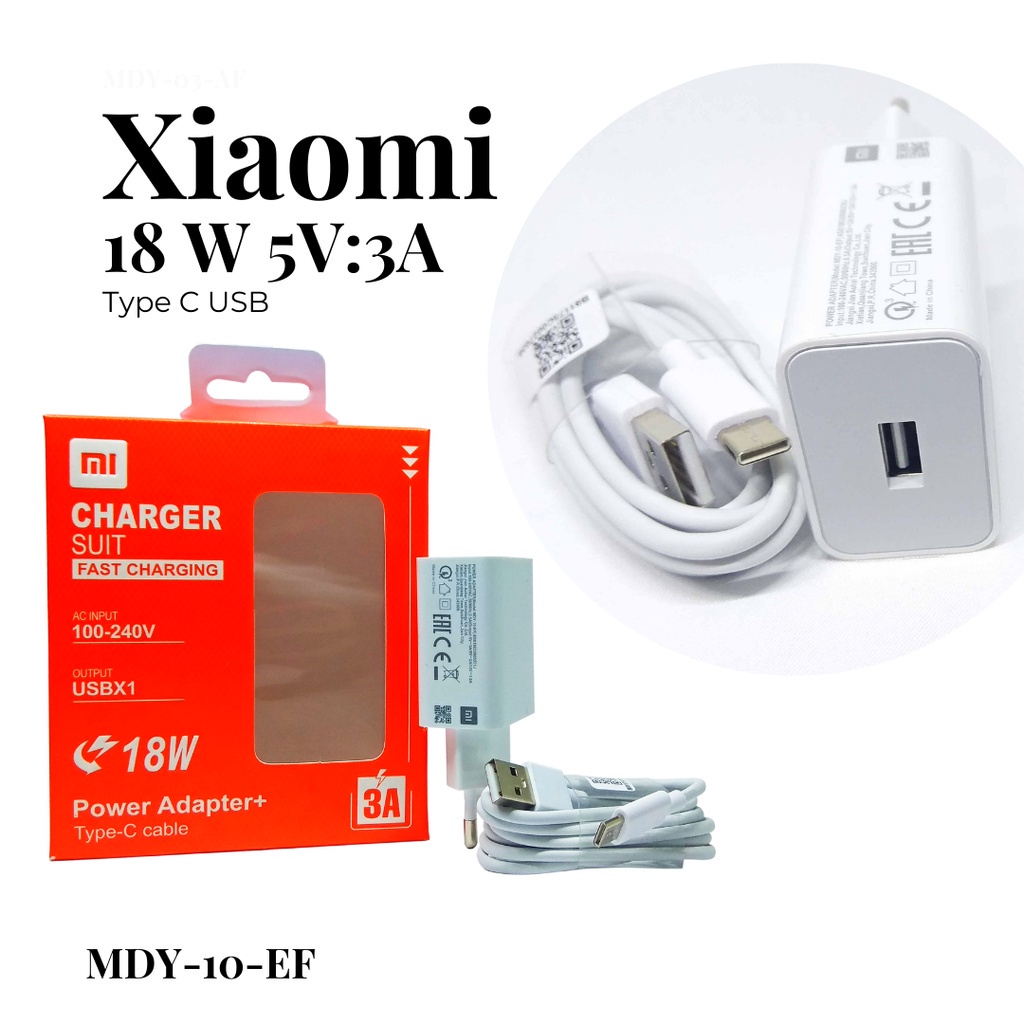 อุปกรณ์ชาร์จเร็ว Xiaomi 18W Xiaomi Type C Charger Xiaomi Redmi Note 8 ...