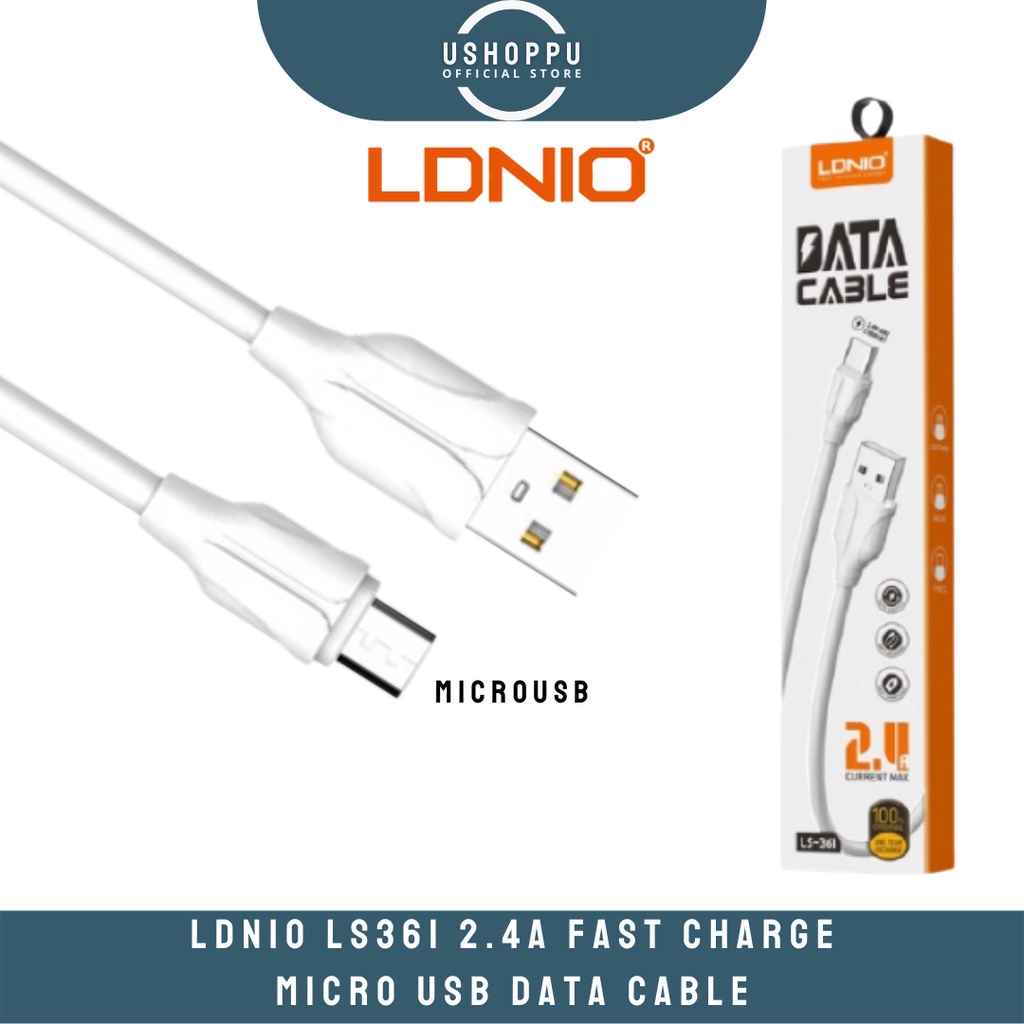 Ldnio LS361 2.4A Fast Charging & Data Transmission Cable 1 เมตร | Shopee Thailand