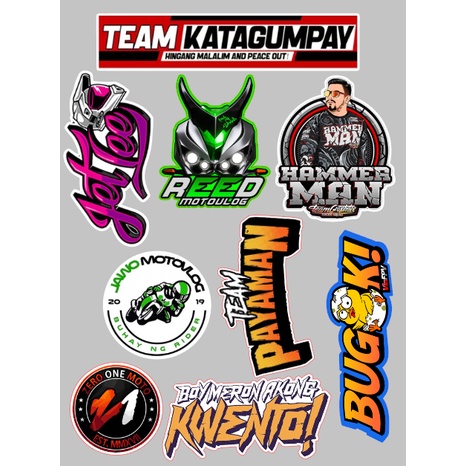 สติกเกอร์มอเตอร์ คุณภาพดี (Bugok, team payaman, team katagumpay, jawo motovlog, jetlee ...