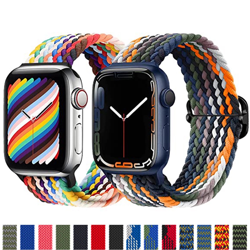 Braided Solo Loop สําหรับ iWatch series 10 46 มม.42 มม.ไนลอนปรับ ...