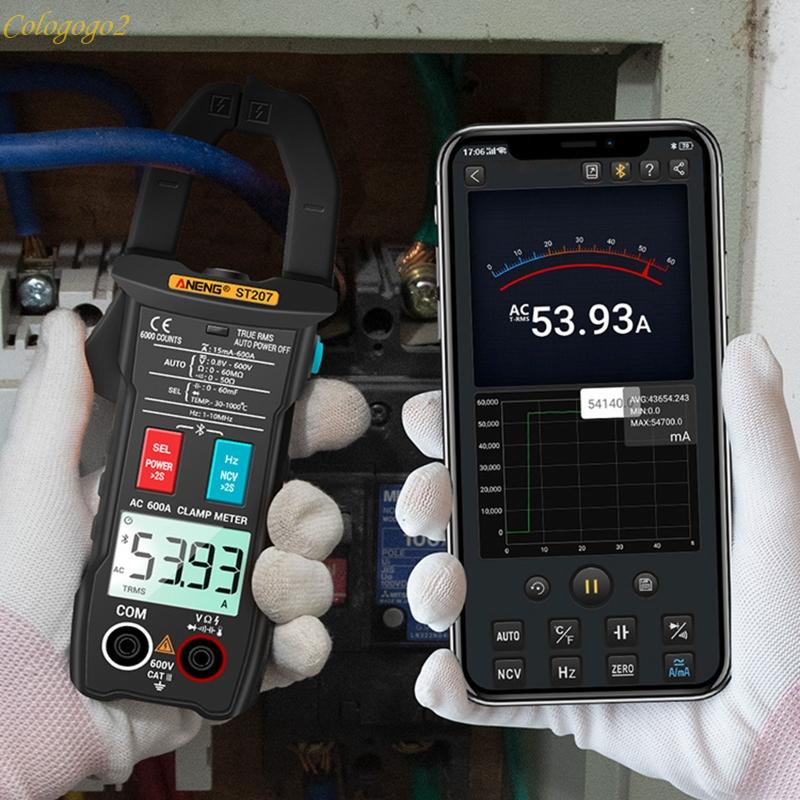 ST207 Bluetooth-compatible Digital Clamp Meter 6000 Counts for DC/AC ...