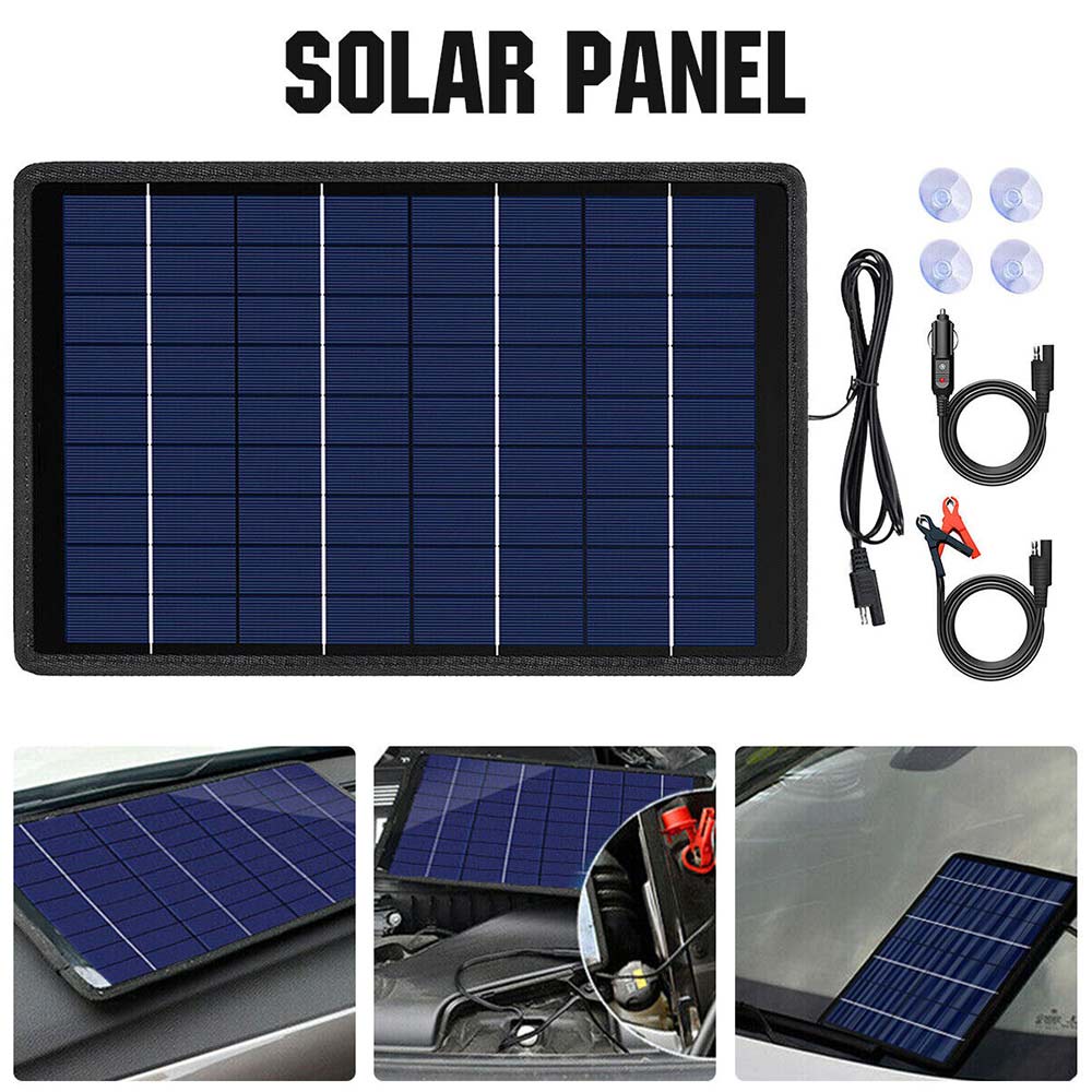 Portable 10W 12V Solar Panel Trickle Battery Charger Car Van Caravan ...