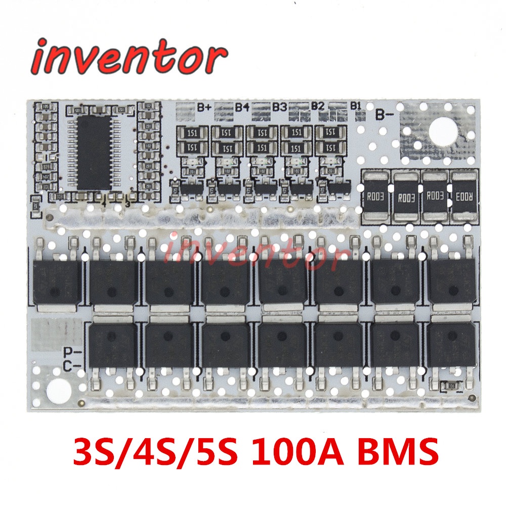 บอร์ดวงจรชาร์จแบตเตอรี่ลิเธียม 3S 4S 5S BMS 100A 21V 18V 16.8V 12V ...