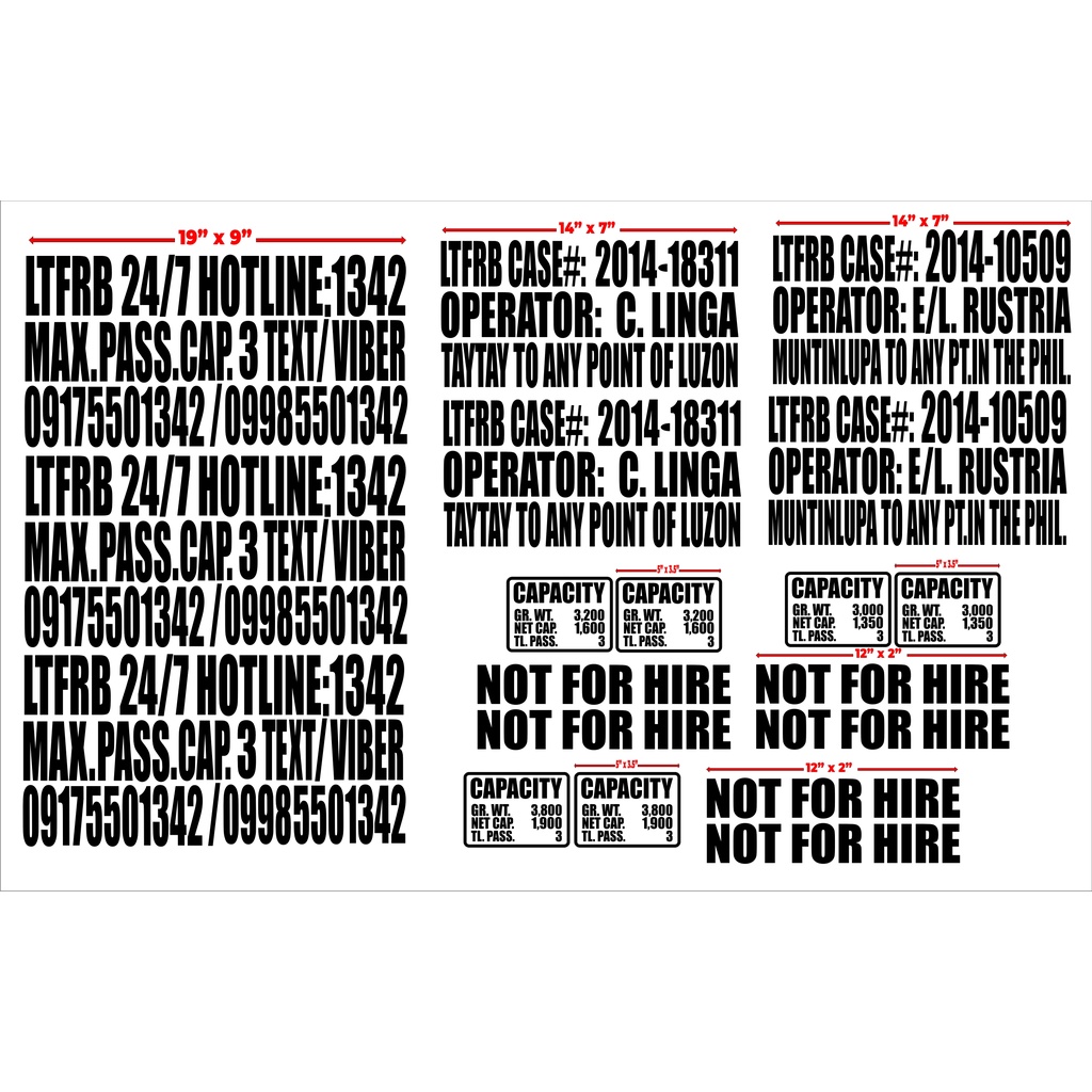 สติกเกอร์ตัวเลข LTFRB 24/7 และเคส 1 ชุด | Shopee Thailand