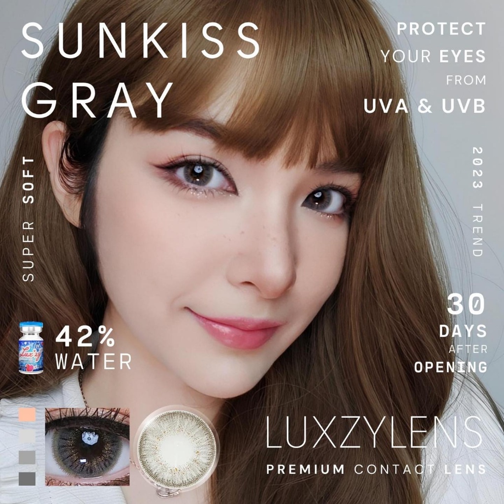 🔥 คอนแทคเลนส์ ขนาดบิ๊กอาย Gray Sunkiss (luxzylens) | Shopee Thailand