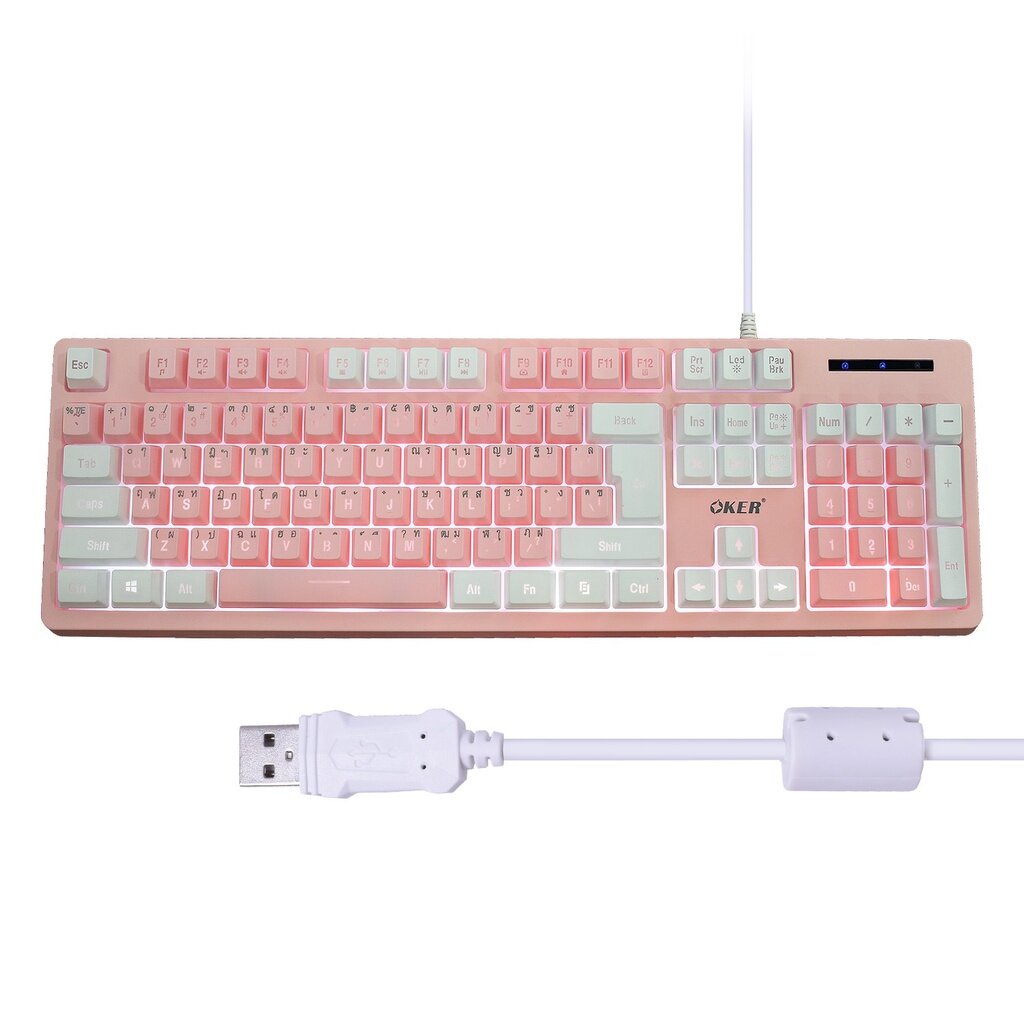OKER KB-912 ROSE PINK GAMING KEYBOARD BACKLIT GAMING KEYBOARD รับประกัน ...